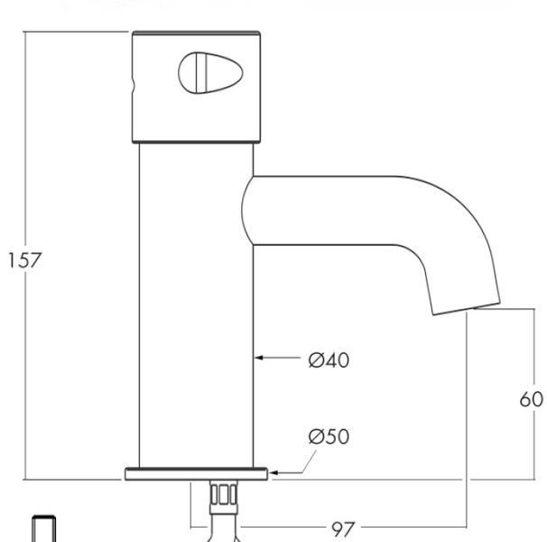 Inta non-concussive basin-mounted manual mixer tap NC230CP