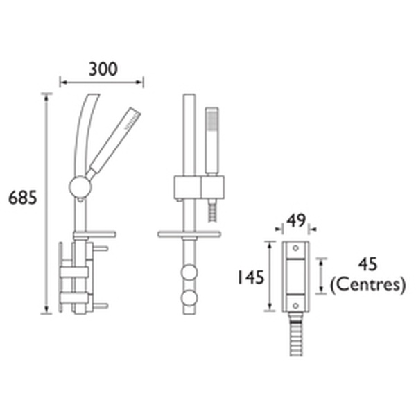 Bristan Prism Thermostatic Vertical Exposed Bar Valve PM VSHXAR C