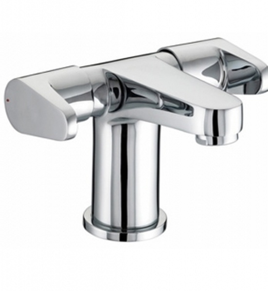 Bristan Quest Two Handled Basin Mixer With Clicker Waste QST BAS2 C