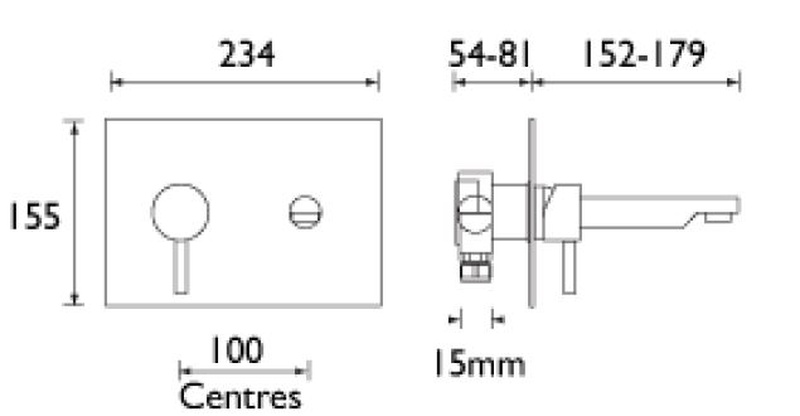 Bristan Prism Single Lever Wall Mounted Bath Filler PM SLWMBF C Bristan Prism Single Lever Wall Mounted Bath Filler PM SLWMBF C