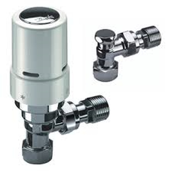 Danfoss RAS-D2 Thermostatic Rad Valve Pack 8/10/15mm Chrome (Angled)